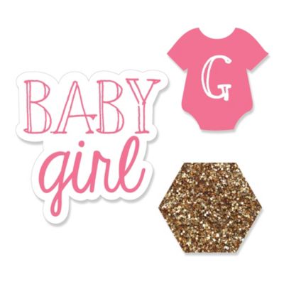 Baby Girl - DIY Shaped Party Paper Cut-Outs | BigDotOfHappiness.com