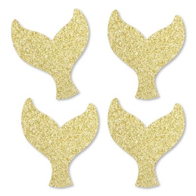 Gold Glitter Mermaid Tail - No-Mess Real Gold Glitter Cut-Outs - Baby ...