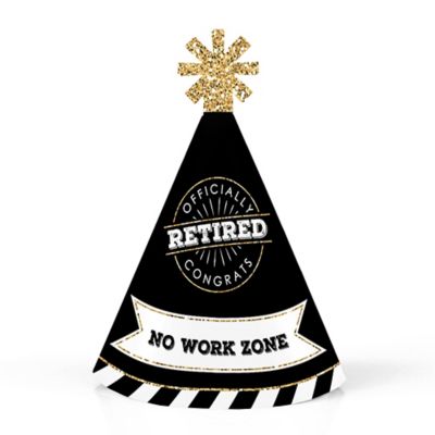 Happy Retirement - Personalized Mini Cone Retirement Party Hats - Small ...